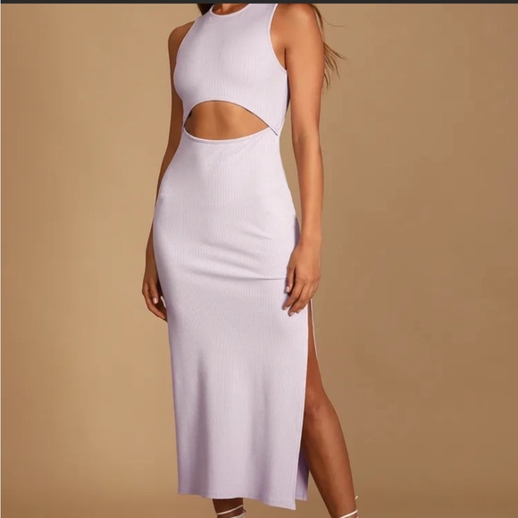 Lulus | Dresses | Lulus Light Purple Cut Out Maxi Dress Side Slit Form ...
